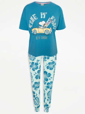 Peanuts Snoopy Tropical Short Sleeve Pyjamas Lingerie George At Asda