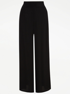 Black Lightweight Wide Leg Trousers | Women | George at ASDA