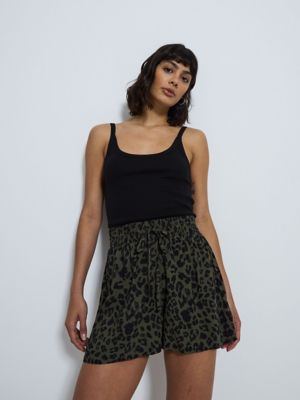 Khaki Leopard Print Shorts | Women | George at ASDA