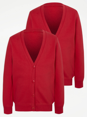 Red Jersey Girls School Cardigan 2 Pack | School | George at ASDA