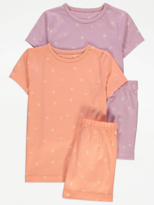 Mini Sunshine Short Pyjamas 2 Pack | Kids | George at ASDA