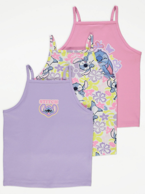 Disney Lilo and Stitch Floral Cami Vest Tops 3 Pack | Kids | George at ASDA