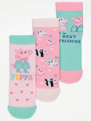 Peppa Pig Best Friends Cotton Rich Socks 3 Pack | Kids | George at ASDA