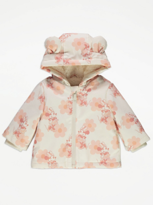 Disney Minnie Mouse Pink Floral Borg Lined Rain Mac | Baby | George at ASDA