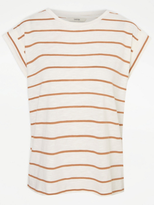 Rust Striped Slub T-Shirt | Women | George at ASDA