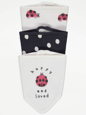 Ladybird Dribble Bibs 3 Pack | Baby | George at ASDA