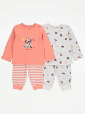 Disney Minnie Mouse Fruit Long Sleeve Pyjamas 2 Pack | Baby | George at ...