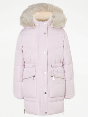 Lilac Longline Padded Parka Coat | Kids | George at ASDA