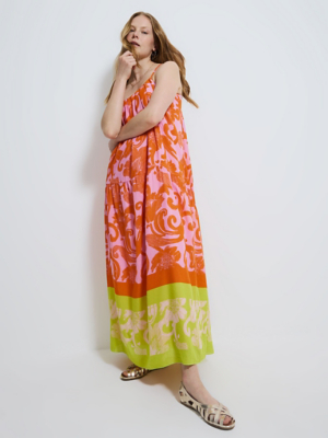 Bright Swirl Border Midi Sundress | Women | George at ASDA