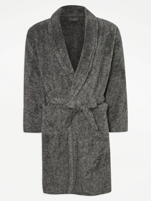 Grey Marl Fleece Dressing Gown | Men | George at ASDA