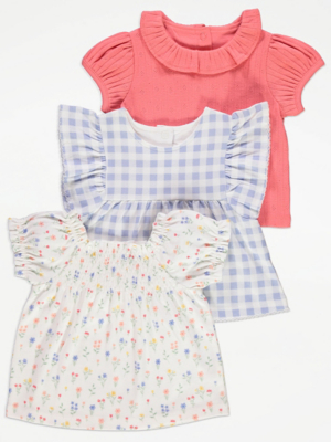 Summer Frill Short Sleeve Tops 3 Pack | Baby | George at ASDA
