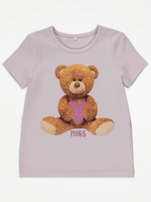 Lilac Teddy Bear Print T-Shirt | Kids | George at ASDA