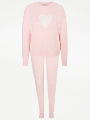 Tickled Pink Heart Soft Knit Long Sleeve Pyjamas | Lingerie | George at ...