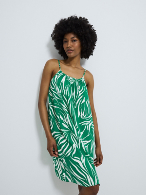Green Leaf Print Mini Sundress | Women | George at ASDA