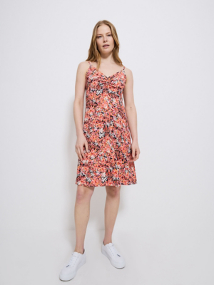 Orange Floral Strappy Swing Mini Dress | Women | George at ASDA