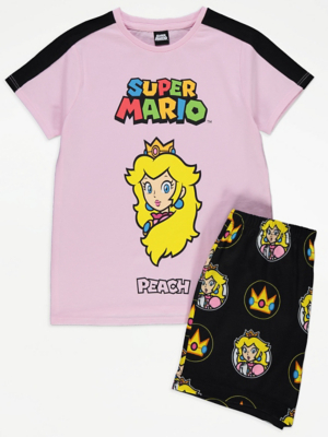 Super Mario Princess Peach Pink Long Sleeve Pyjamas | Kids | George at ASDA