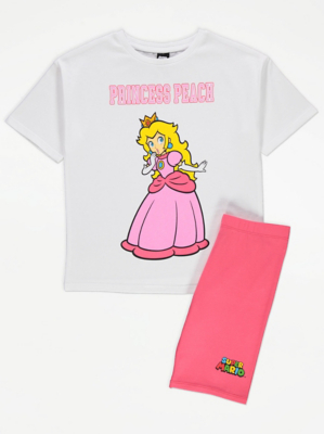 Super Mario Princess Peach Pink Long Sleeve Pyjamas | Kids | George at ASDA