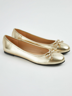 Gold Bow Ballet Shoes | Women | George at ASDA