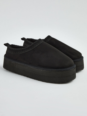 Black Suedette Chunky Slip On Mule Shoes | Women | George at ASDA