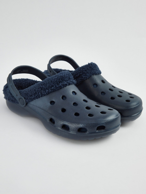 Navy Fleece Lined Clogs | Men | George at ASDA