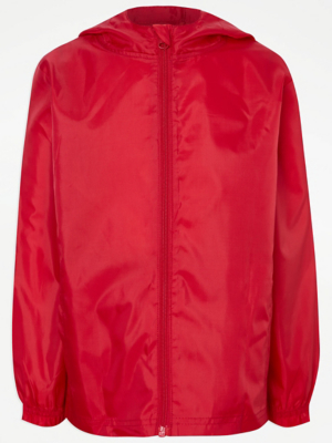 Red Shower Proof School Pac A Mac Jacket | School | George at ASDA