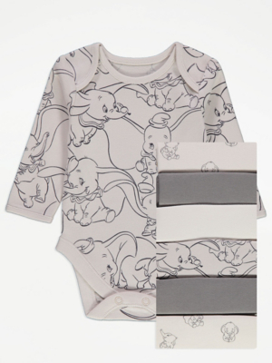 Disney Dumbo Grey Long Sleeve Sleeve Bodysuits 7 Pack | Baby | George ...