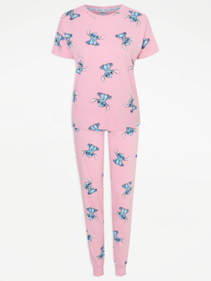 Disney Lilo & Stitch Pink Short Sleeve Pyjamas | Lingerie | George at ASDA