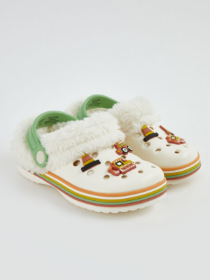 Cream Vehicle Badge Fleece Lined Clogs | Kids | George at ASDA