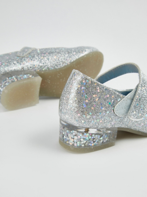 Disney Frozen Silver Glitter Light Up Heeled Shoe | Kids | George at ASDA