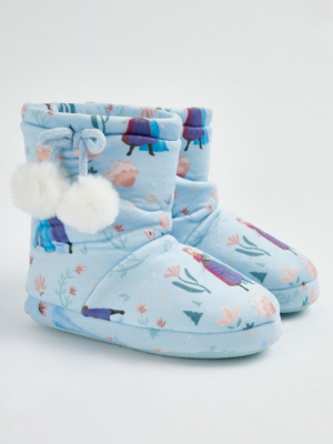 Disney Frozen Blue Floral Pom Pom Slipper Boots | Kids | George at ASDA