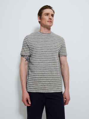 Grey Stripe Pocket T-Shirt | Men | George at ASDA