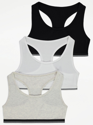 Marl Racer Back Crop Tops 3 Pack | Kids | George at ASDA