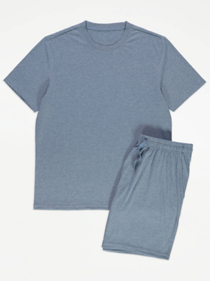 Blue Marl Short Pyjamas | Men | George at ASDA