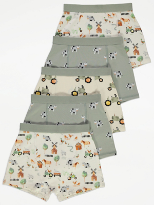 Farm Animal Trunks 5 Pack | Kids | George at ASDA