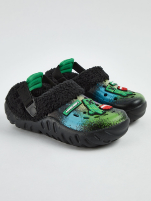 Minecraft Paint Splatter Badge Fleece Lined Clogs | Kids | George at ASDA