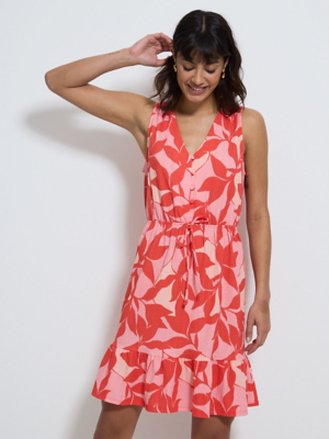 Red Decorative Tile Drawstring Waist Mini Dress | Women | George at ASDA