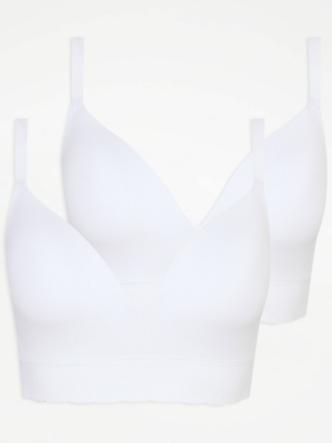 White Soft Comfort Seam Free Padded Bras 2 Pack | Lingerie | George at ASDA