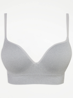 Grey Soft Comfort Seam Free 2 Sizes Bigger Padded Bra | Lingerie ...