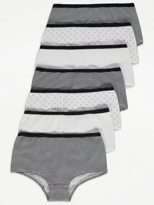 Spot and Stripe Short Knickers 7 Pack | Kids | George at ASDA