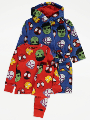 Marvel Spidey & Friends Pyjamas and Dressing Gown Set | Kids | George ...