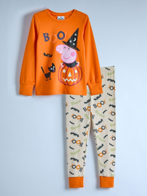Peppa Pig Halloween Orange Boo Long Sleeve Pyjamas | Kids | George at ASDA