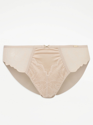 Entice Ivory Smooth Wave Lace High Leg Knickers | Lingerie | George at ASDA