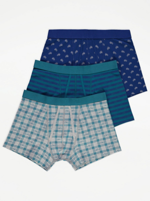 Blue Bicycle A-Front Trunks 3 Pack | Men | George at ASDA