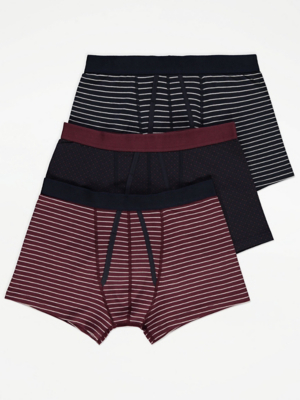 Striped Geometric A-Front Trunks 3 Pack | Men | George at ASDA