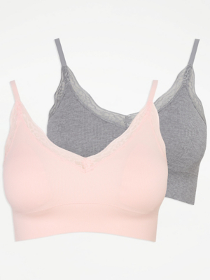 Soft Comfort Lace Trim Seam Free Bras 2 Pack | Lingerie | George at ASDA