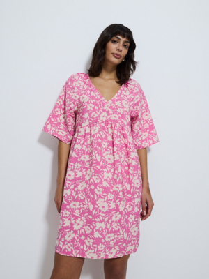 Pink Floral Short Sleeve Mini Dress | Women | George at ASDA