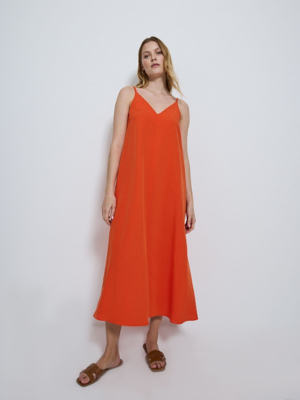Red V Neck Maxi Trapeze Dress | Women | George at ASDA