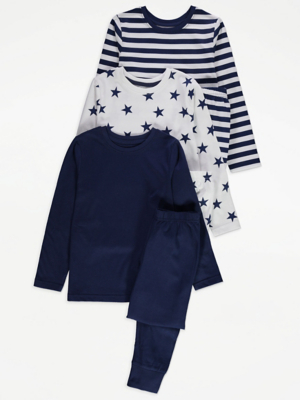 Star Stripe Long Sleeve Pyjamas 3 Pack | Kids | George at ASDA