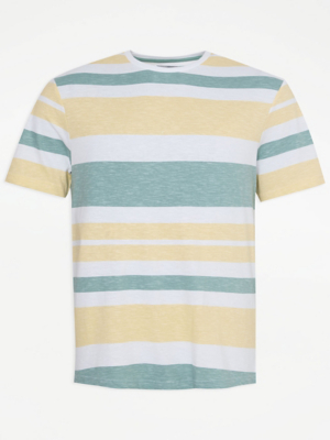 Striped Slub Pure Cotton T-Shirt | Men | George at ASDA