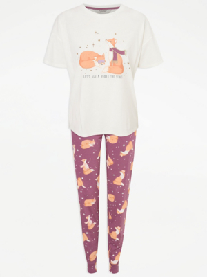 Sleepy Fox Stars Short Sleeve Pyjamas | Lingerie | George at ASDA